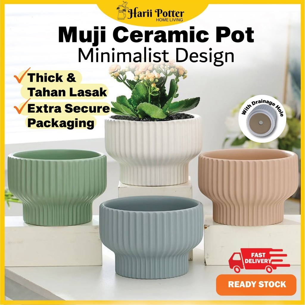 Ceramic Pot For Indoor Plant Pot Ceramic Flower Pot Decor Pasu Bunga ...