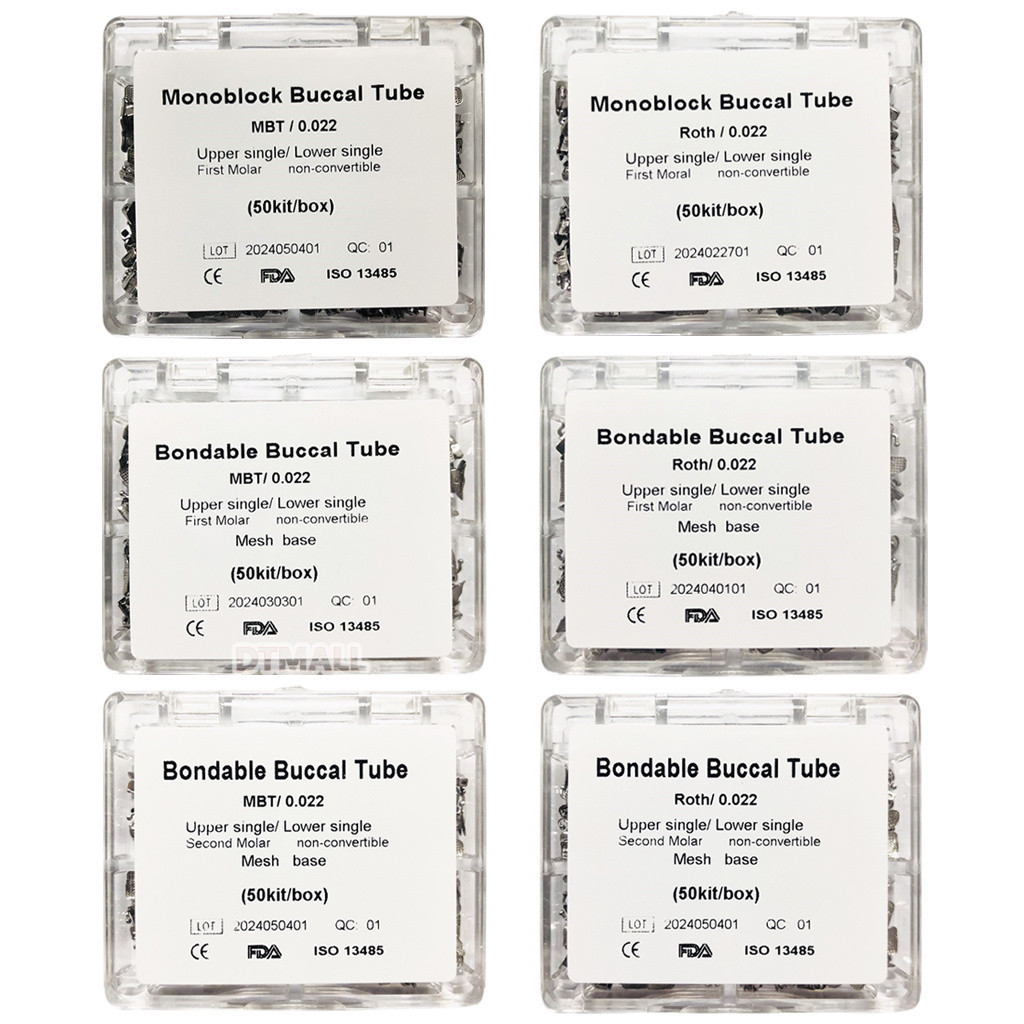 Orthodontic buccal tubes 022 1st monoblock/mesh Molar bonded non ...