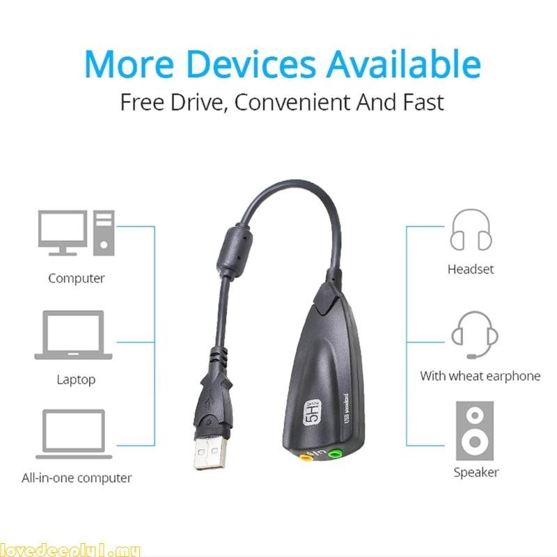Love Professional 5HV2 USB External Sound Card for Laptop PC Wide ...
