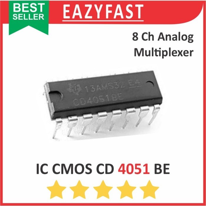 Ic CMOS CD 4051 BE DIP 8Ch Channel 8Ch Analog Multiplexer CD40160BE ...
