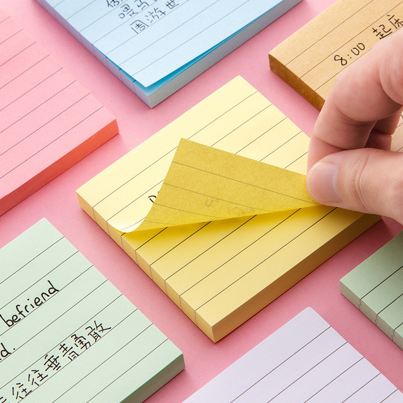 80 Sheets/pcs Student Horizontal Line Cartoon Office Note Post-it Note ...