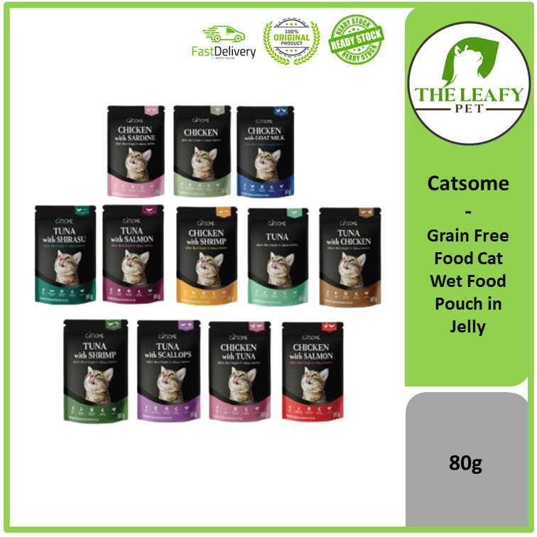 Catsome Cat Wet Food Pouch Grain Free Food Pouch in Jelly - 80g | Shopee Malaysia