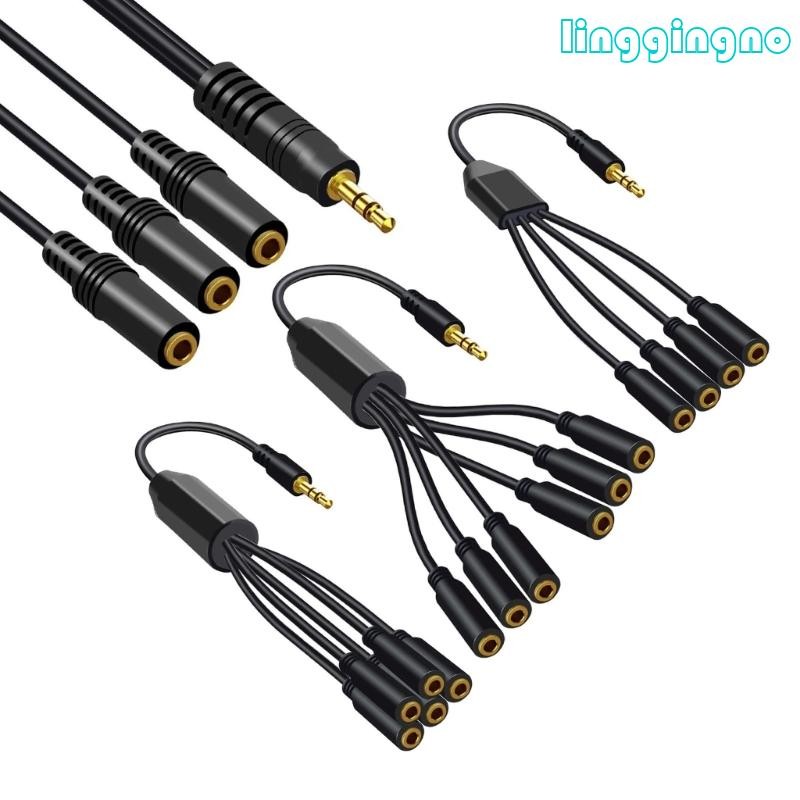 RR 3 4 5 6 Way 3 5mm AUX Cable 1 Male to Multiple Female Connectors ...