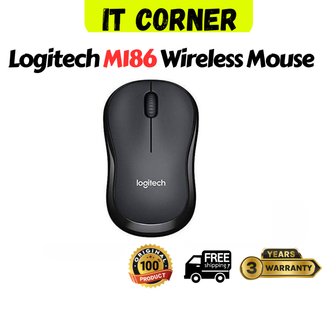 Logitech M186 Wireless Mouse, 2.4GHz with USB Mini Receiver, 12-Month Battery Life, 1000 DPI ...