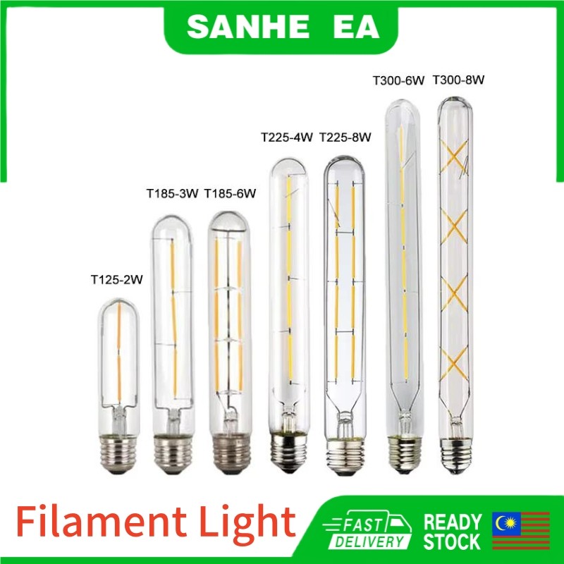SANHE EA 240V LED Filament Light Bulb 2700K Tubular Edison Bulbs T185 ...