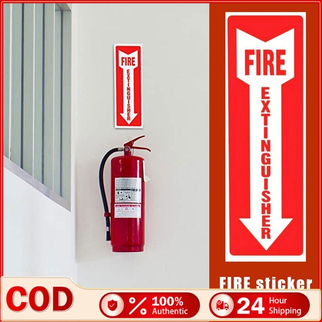 Fire Extinguisher Sticker Sign with Down Arrow Self Adhesive Waterproof ...