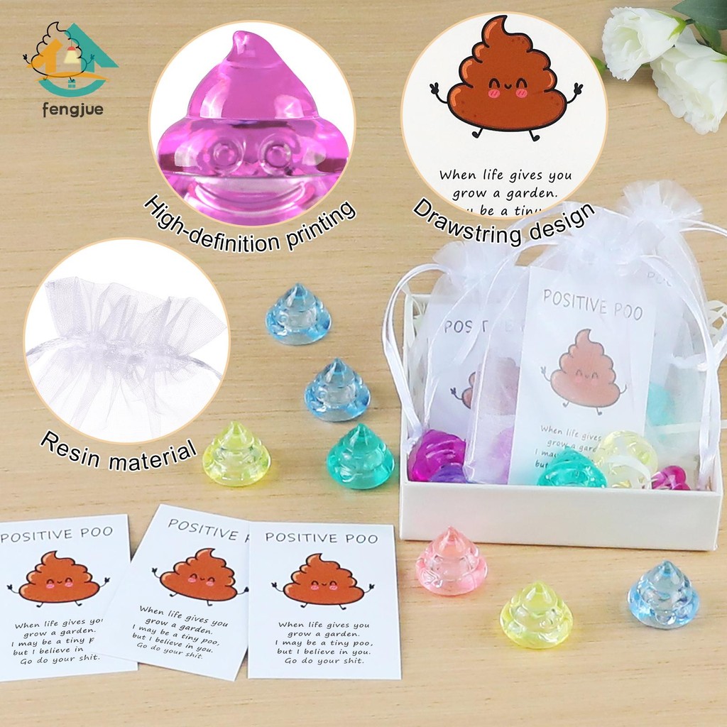 fengjue 50 Sets Inspirational Poop Bulk Emotional Favors Resin Cute ...
