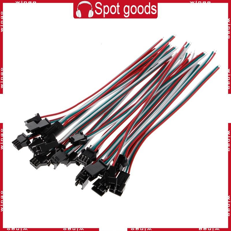 WIN 10 Pairs 3 Pin JST SM Male Female Plug Connector Cable For WS2812B ...