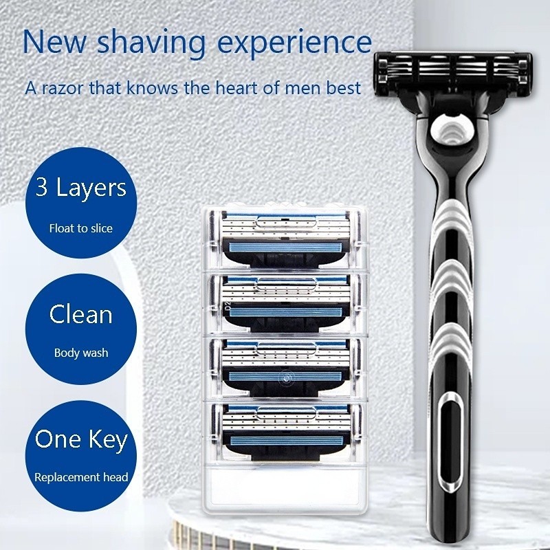 Men's manual shaver/Applies to mach 3 /3-layer blade/4 blade packs ...