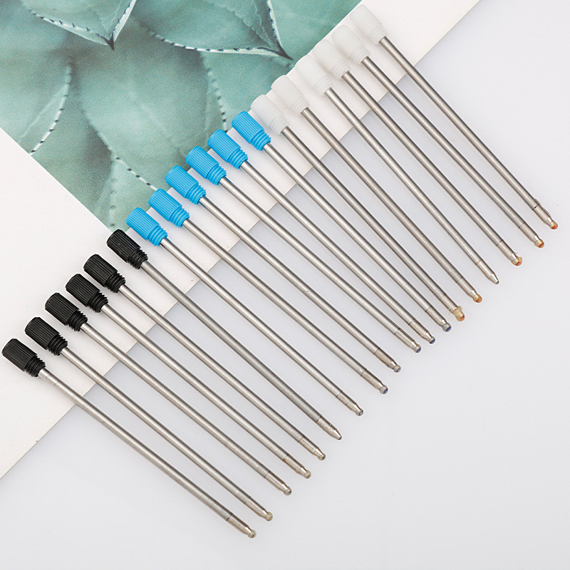5Pcs metal rotating ballpoint pen core, black red blue pen tip 0.7mm ...