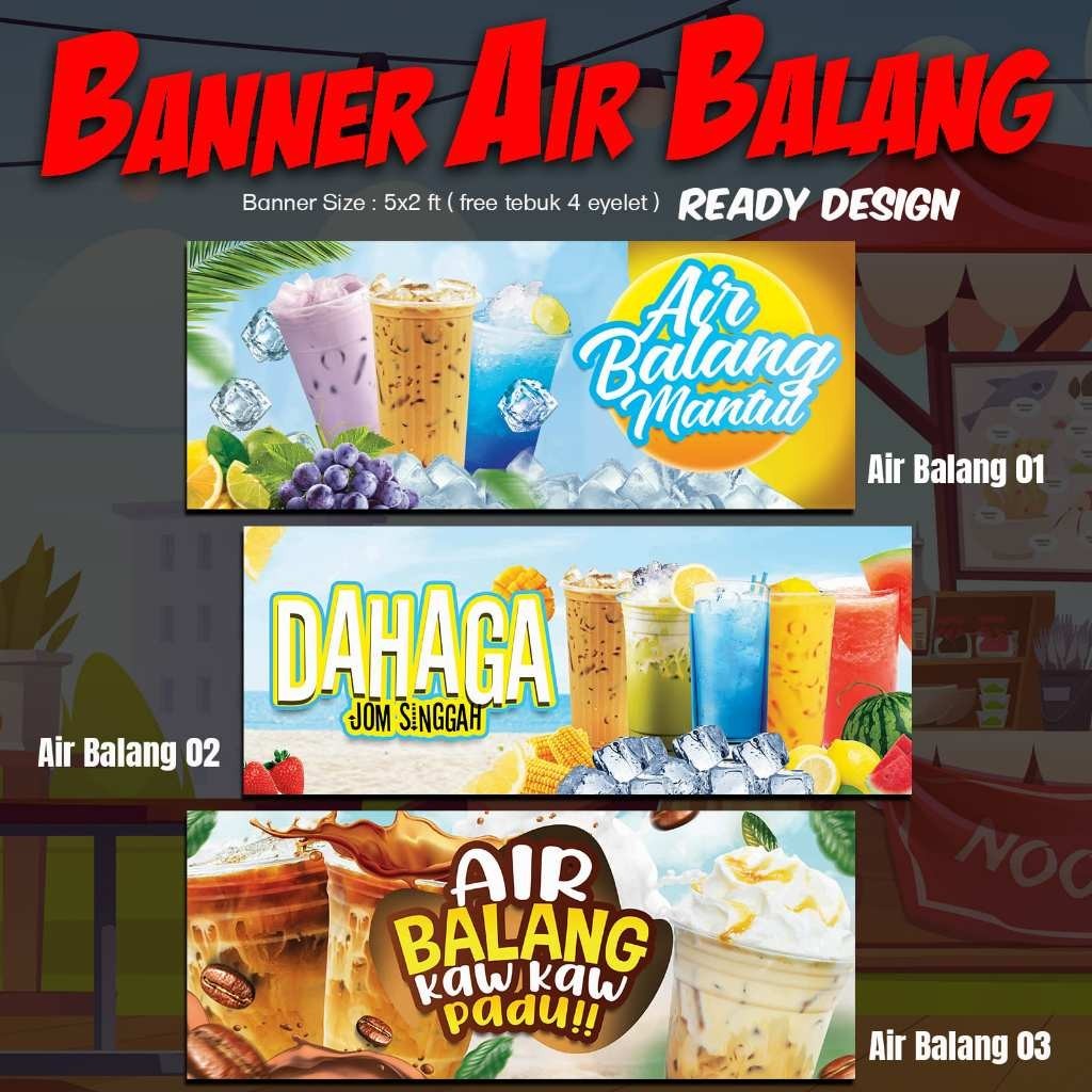 BANNER F&B AIR BALANG (READY DESIGN) BAZAAR RAMADHAN | Shopee Malaysia