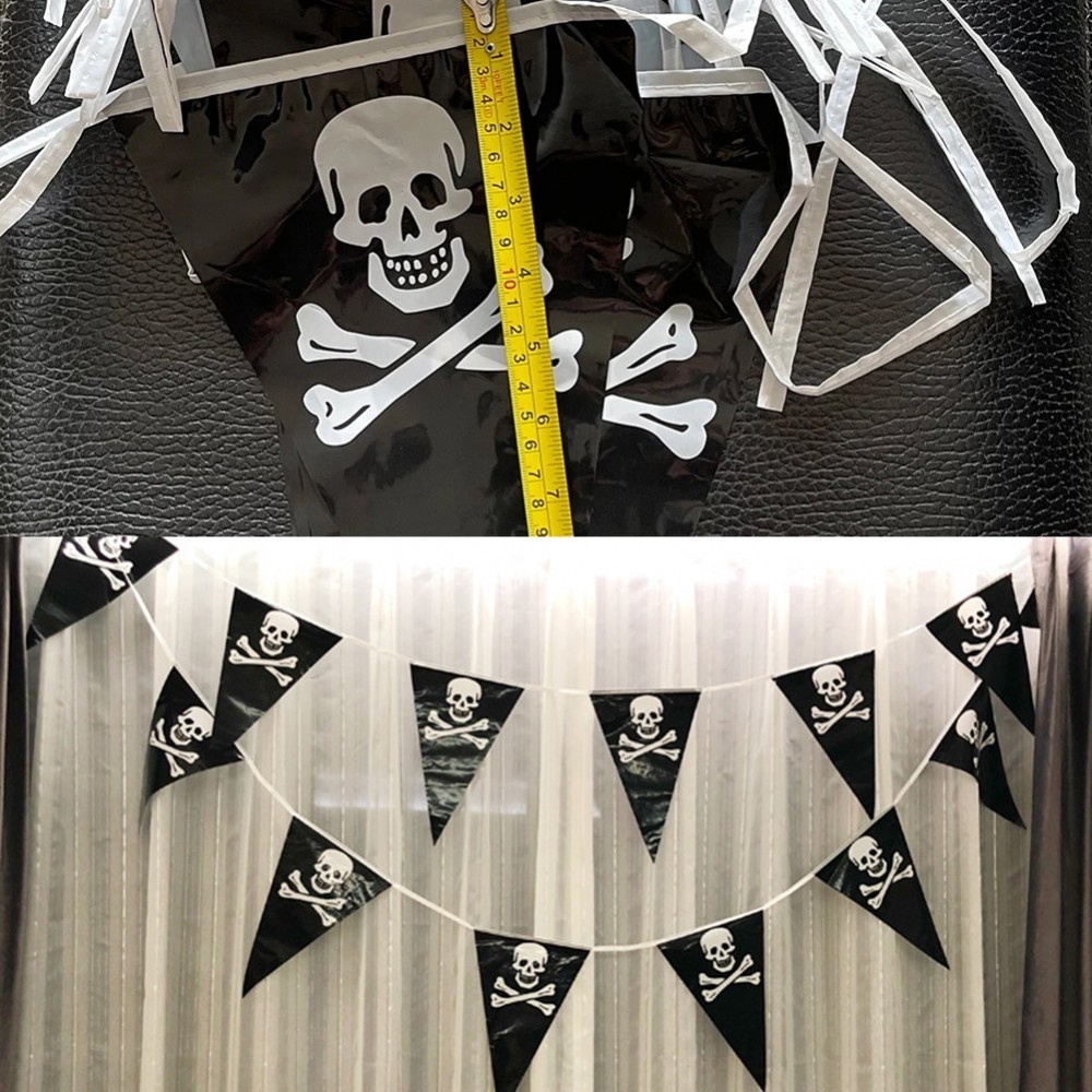 Premium Pirate Triangle Flags Halloween Party Decoration 5m Long ...