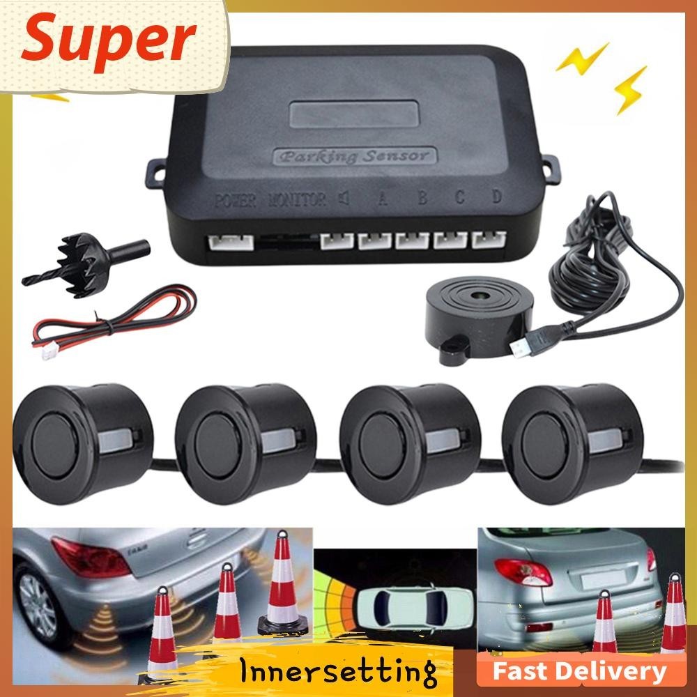 [innersetting.my] 4 Sensors Buzzer 12V Car Reverse Backup Rear Radar ...