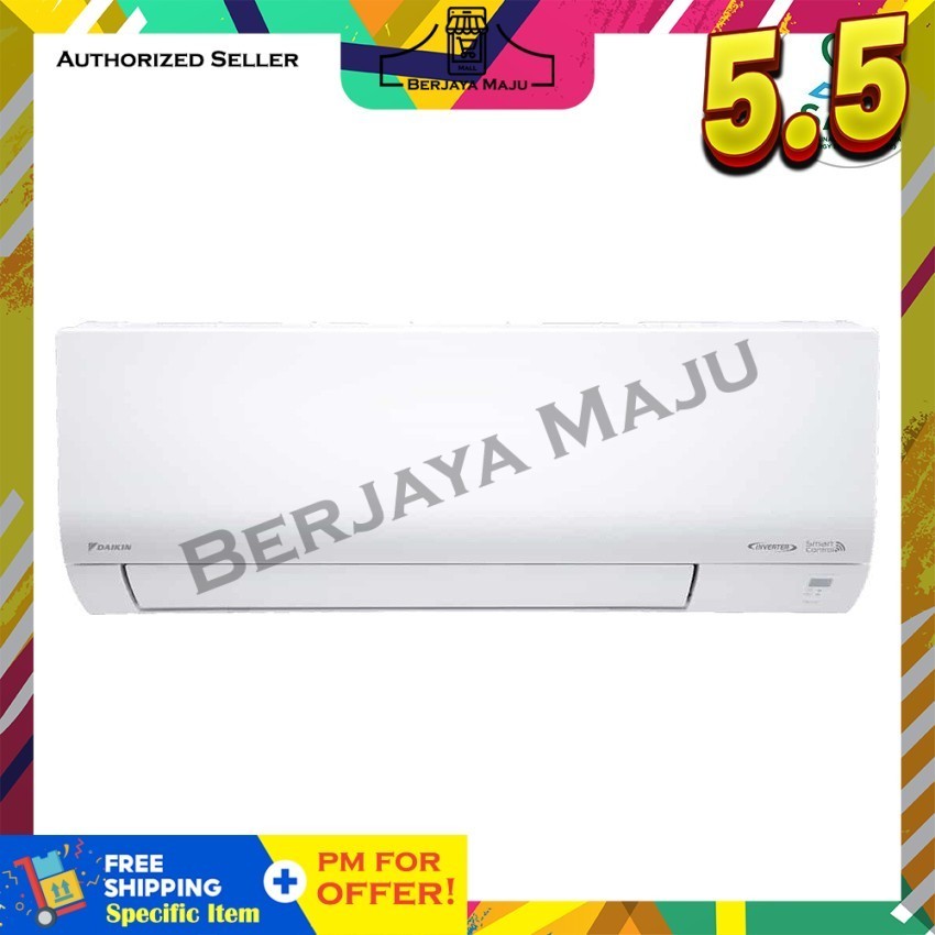 Daikin 1.5HP R32 Wall Mounted Inverter Air Conditioner FTKF35C/RKF35C-3WMY-LF (Built-In Wifi ...