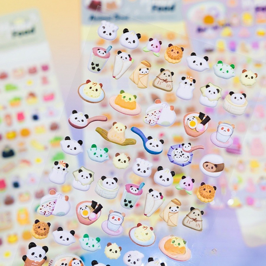 Steve Cute Little Animal Foam Sticker Cartoon Panda Food Sticker ...