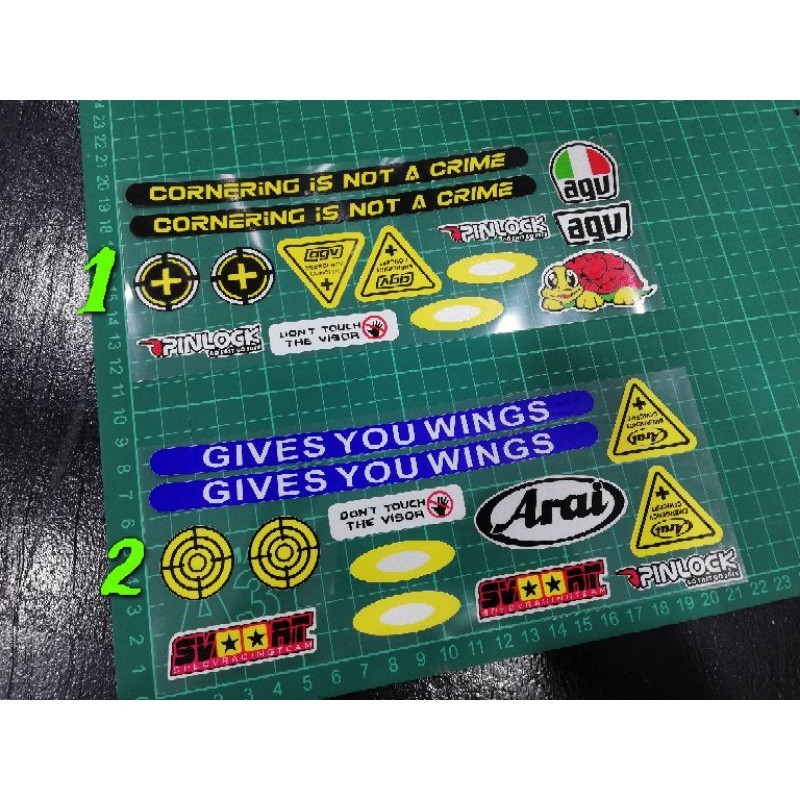 STICKER STICKER Reflective Motorcycle Side Strip Bike Helmet Sticker ...