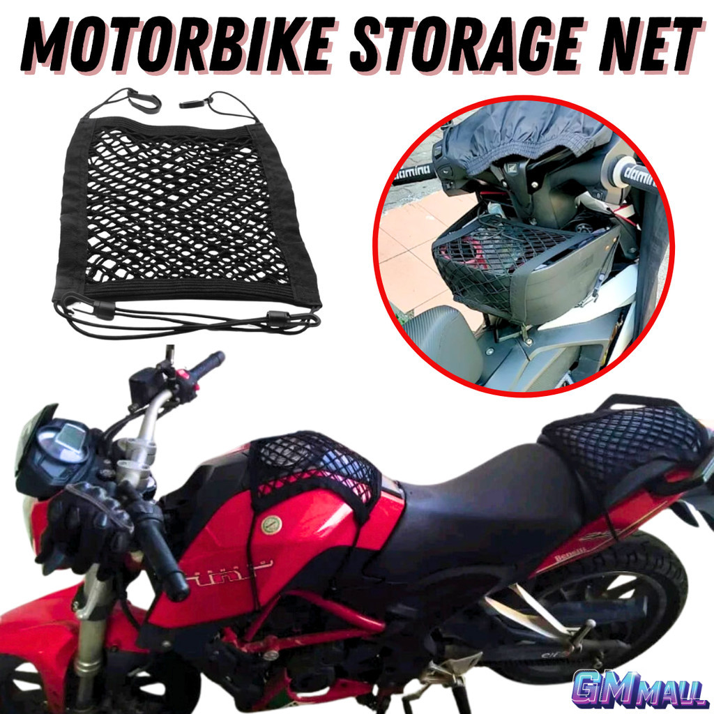 MOTORCYCLE STORAGE LUGGAGE HOOK MESH NET BAG Fuel Tank trunk Helmet ...