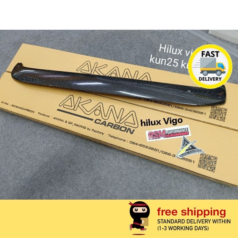 HILUX REVO / ROCCO / ROGUE AKANA Carbon Fiber Batman Rear Spoiler 100% ...
