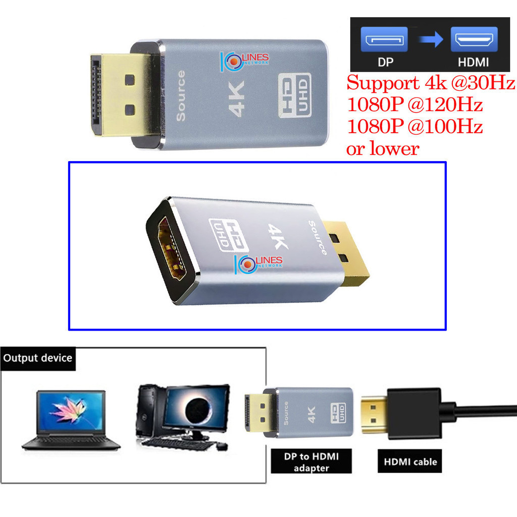 4K*2K 1080P 120Hz 100Hz Display port DP Displayport to HDMI Female ...