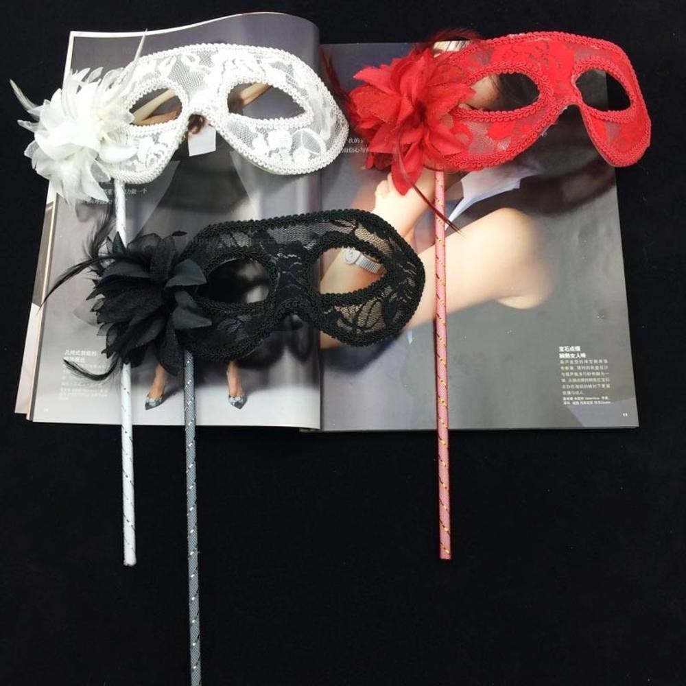 Venice Princess Masquerade Mask With Stick Mysterious Venetian Mask ...