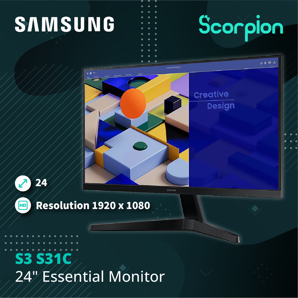 Samsung LS24C310EAEXXS S3 S31C 24 inch Essential Monitor | Shopee Malaysia
