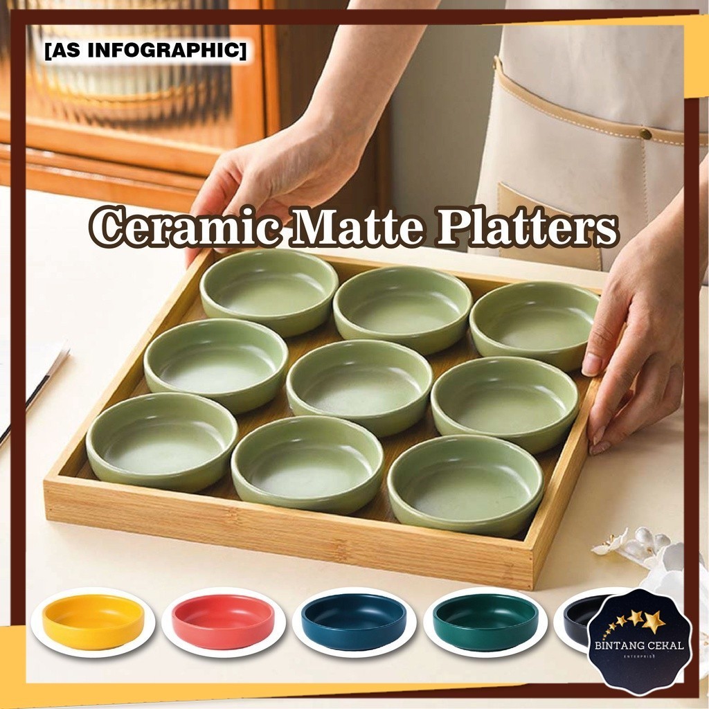 [BC]Ceramic Porcelain Japanese Round Plate Sushi Small Side Dish ...