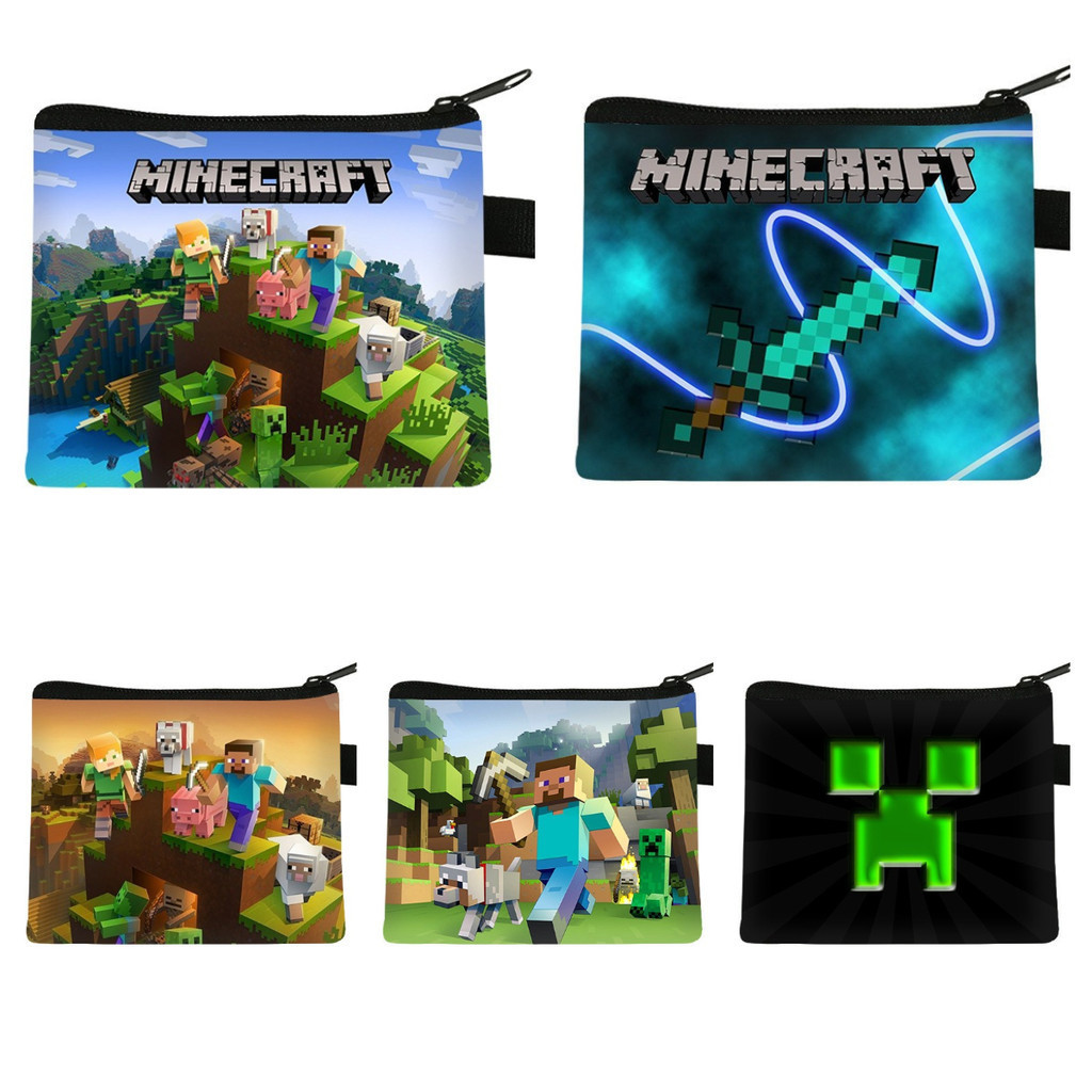 Anime Minecraft Canvas Coin Purse Storage Pouch Canvas Bag Kids Wallet ...
