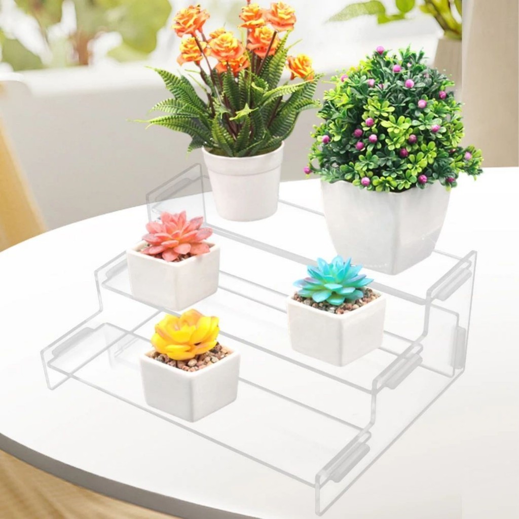 Acrylic riser shelf Ladder Display Rack Stand Action Figures Ladder ...