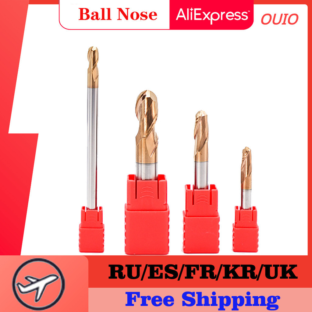 OUIO HRC55 End Mill Special for Steel Ball Nose Milling Cutter Tools ...