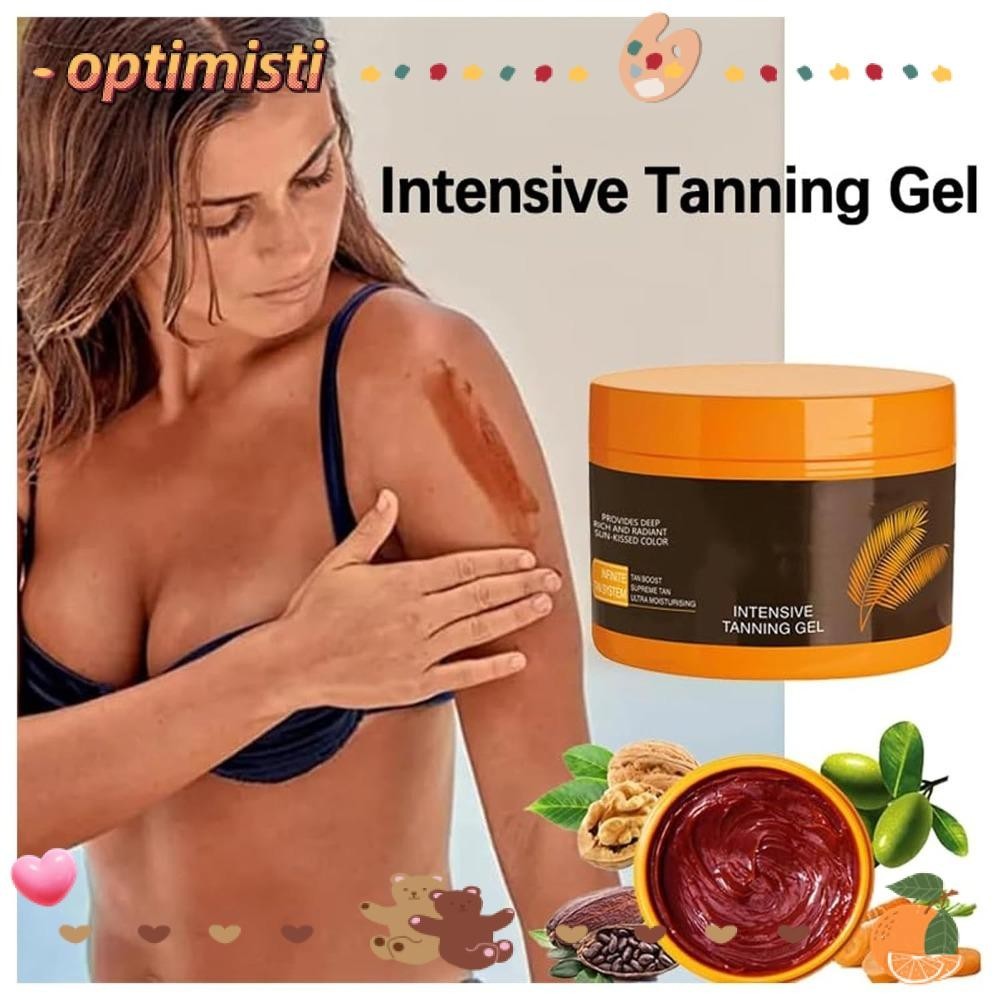 OPTIMISTI Luxury Intensive Tanning Gel, After Sun Care Natural Self Tanner Cream Natural Tanning ...