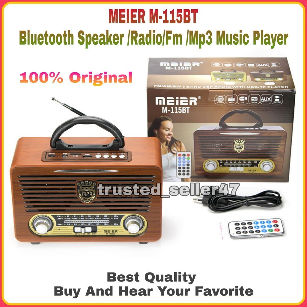 MEIER M-115BT / M-111BT /KEMAI MD-1908BT Retro Bluetooth Radio FM AM SW 3 Band Phone Speaker USB ...