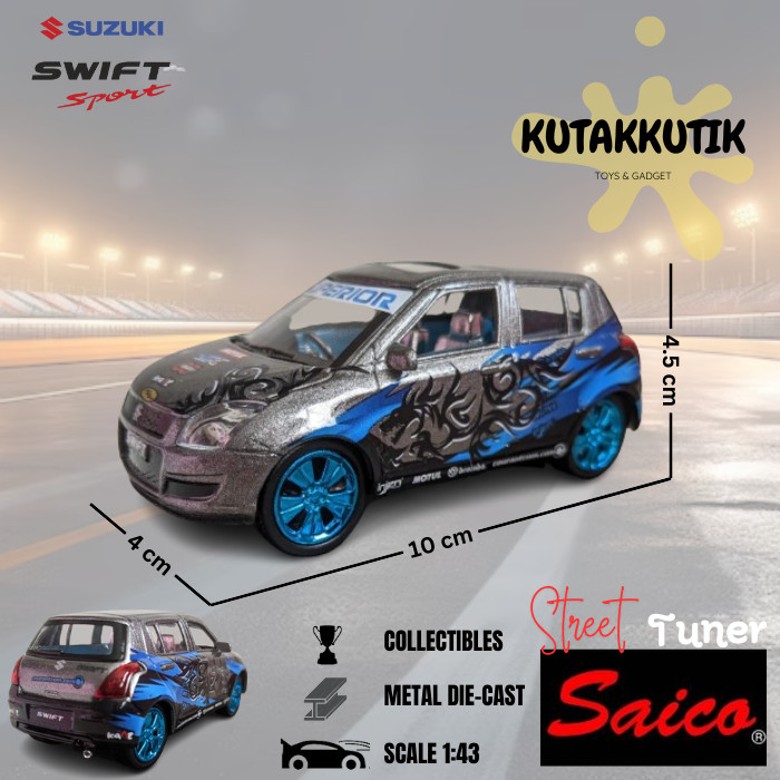 Saico Miniature Toy Diecast Mini Racing Car Suzuki Swift Abu Motul ...