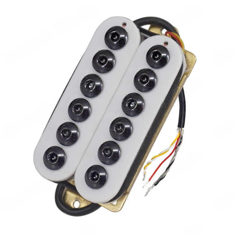 White Large Magnetic Column Double Block Duplex Electric Guitar Dual ...
