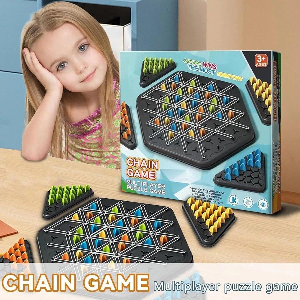 New Geometry Chain Chess Puzzle Triangle Chess Desktop Game Rubber Band Training Family ...