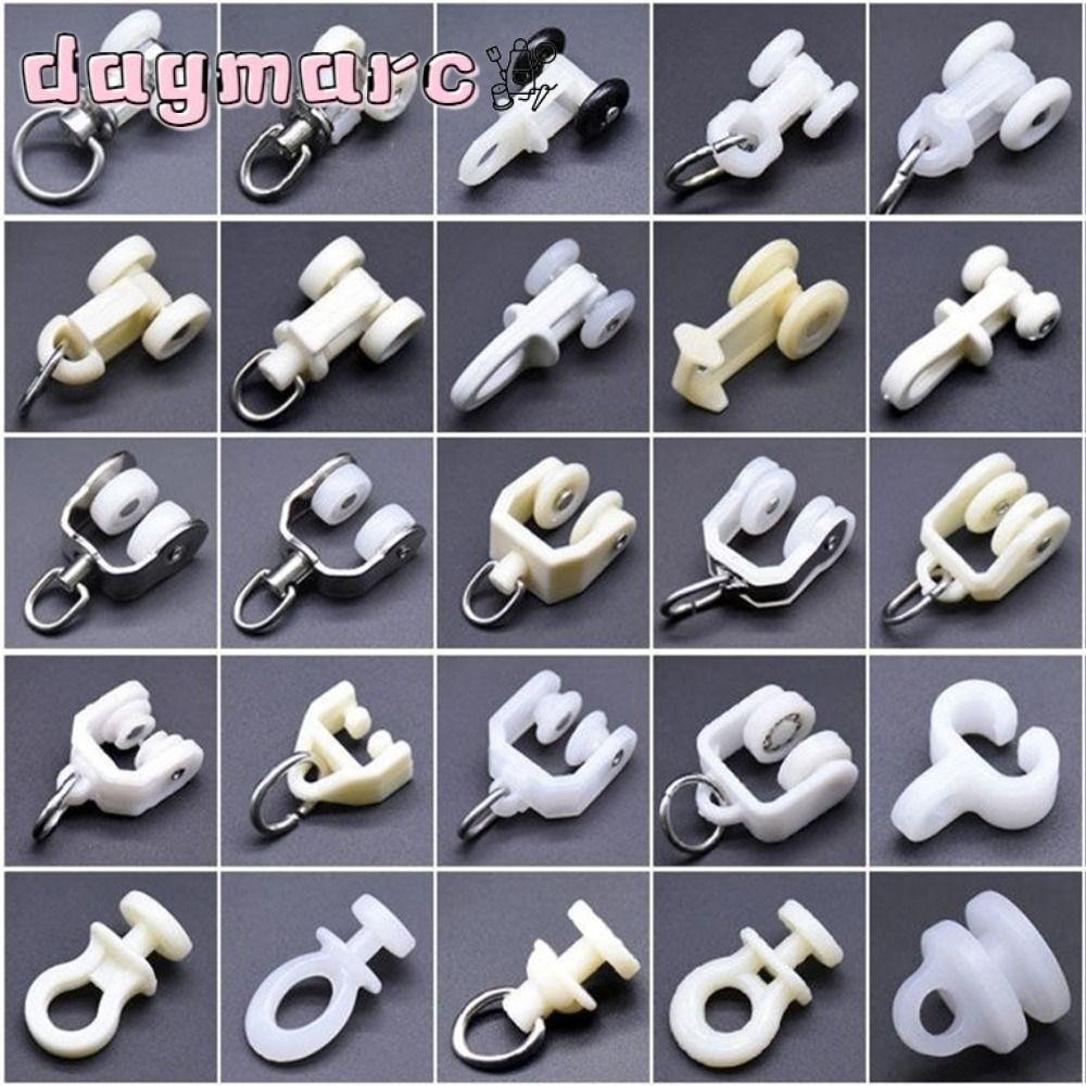 DAGMARC 10Pcs Curtain Wheels Rail, Curtains Hook Ring Slider Decorative ...