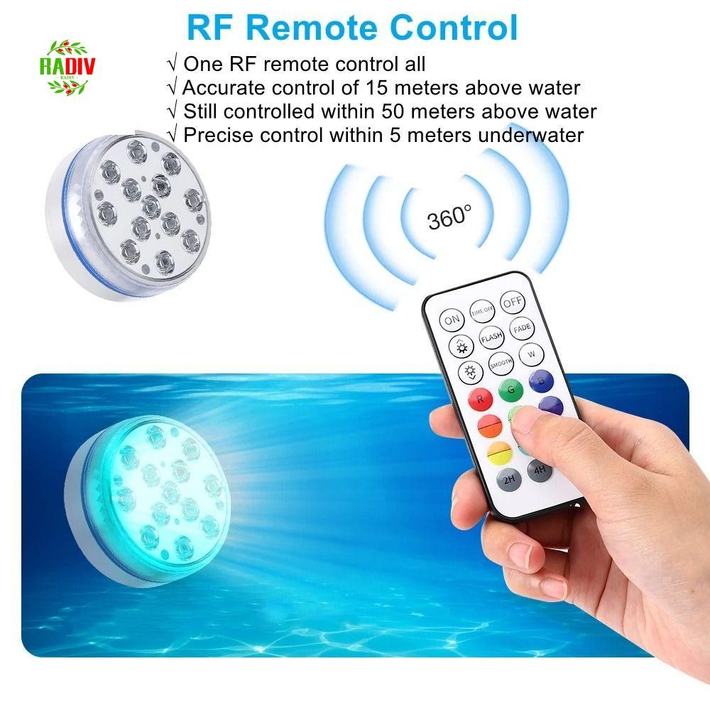 RADIV Submersible LED Lights, Update with Remote Underwater Swimming ...