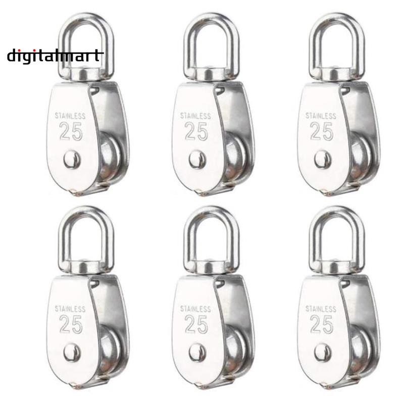 6 Pack M25 Lifting Single Pulley Roller,304 Stainless Steel Single ...