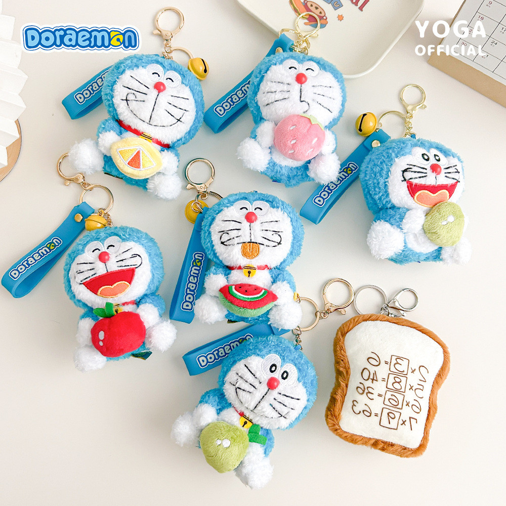 Kawaii Doraemon Fruit Series Plush Toy Cute Keychain Soft Stuffed Toys ...