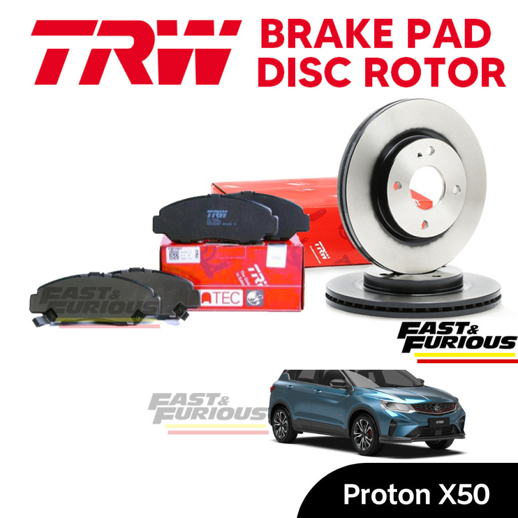 ORI TRW Proton X50 Front (Depan) Disc Rotor & Disc Pad Set | Shopee ...