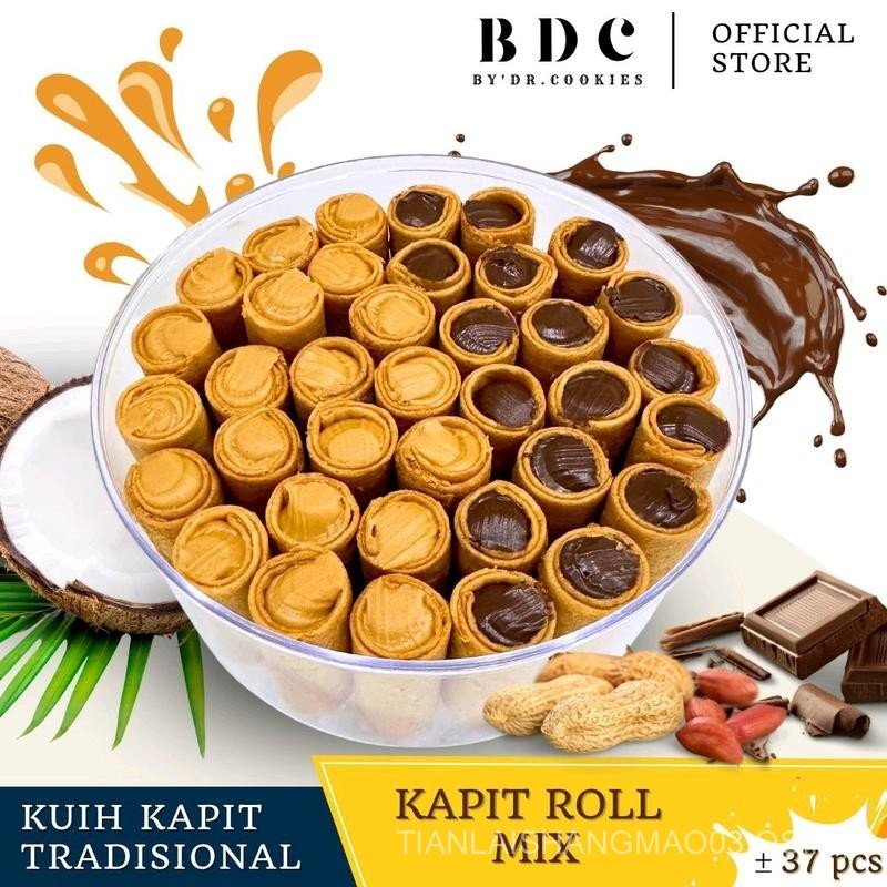 Kuih Kapit Roll Mix (Coklat+Kacang) by Dr Cookies Kuih Raya Snek ...