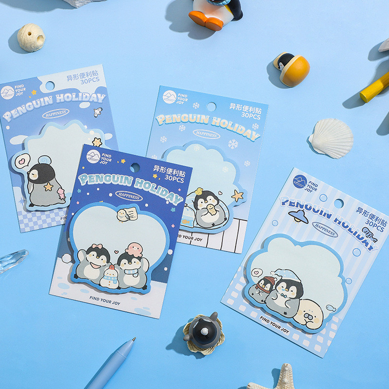 ENWEI 30 Sheets Penguin Vacation Series Writing Paper Sticky Notes ...