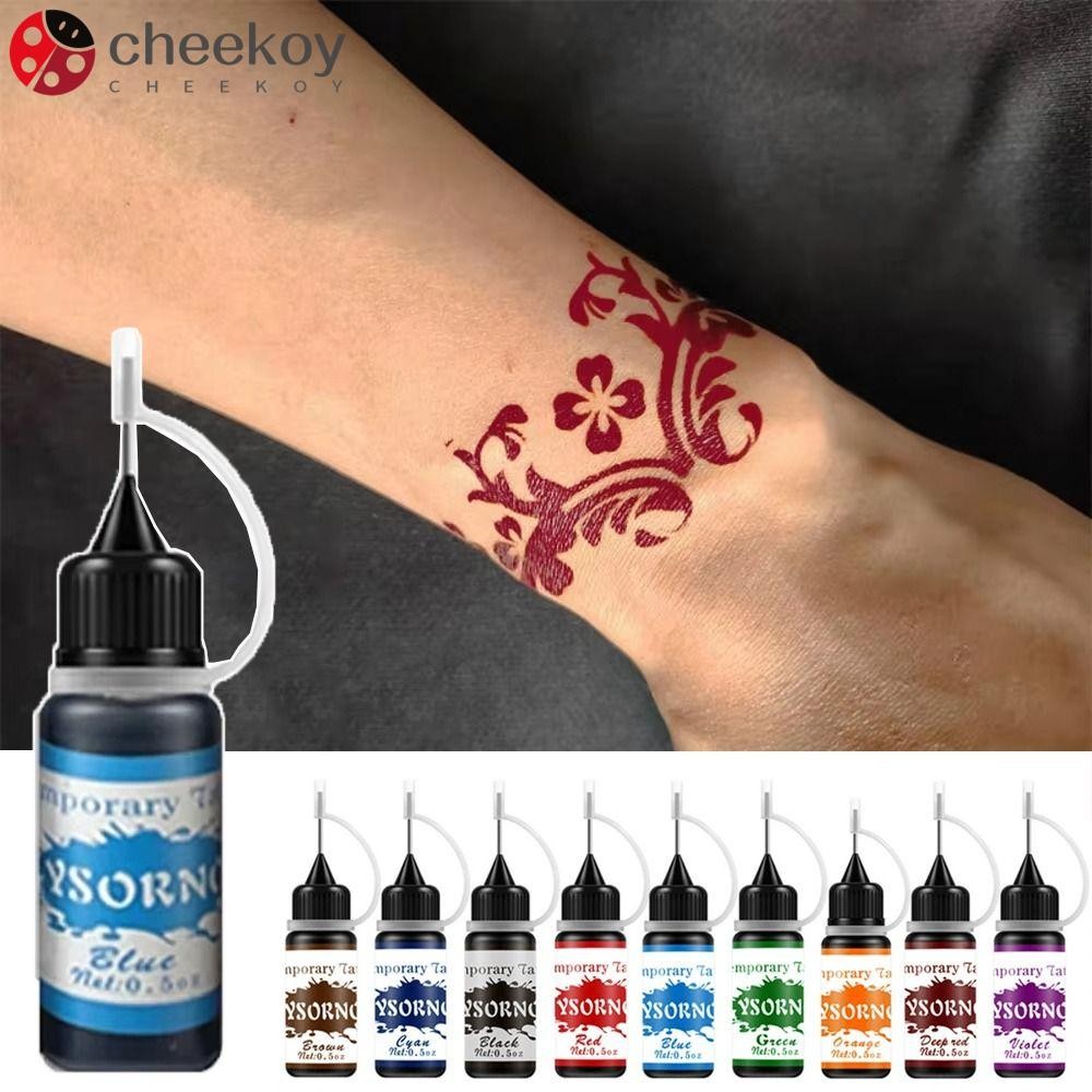 CHEEKOY Semi Permanent Fake Common Inks, 10ml DIY Temporary Tattoos Ink ...