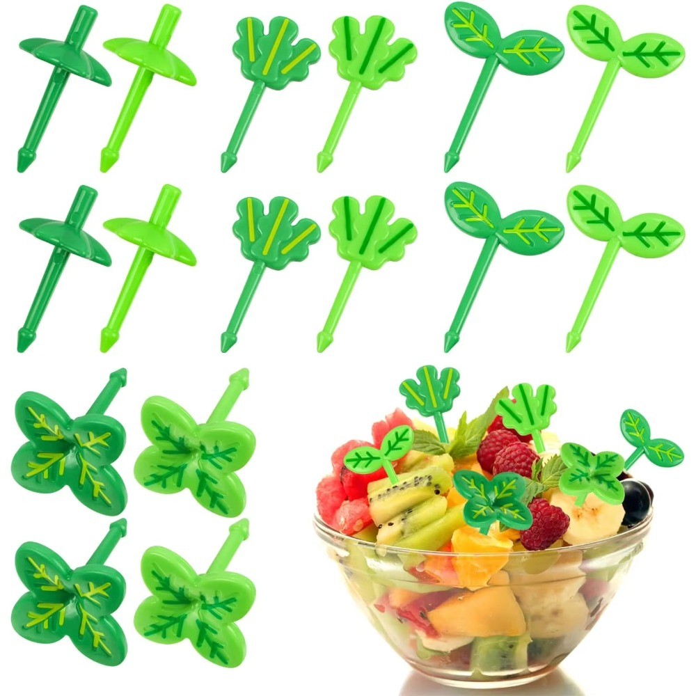 8pcs Fruit Fork Toothpick Four-leaf Clover Plastic Decoration Lunch Box ...