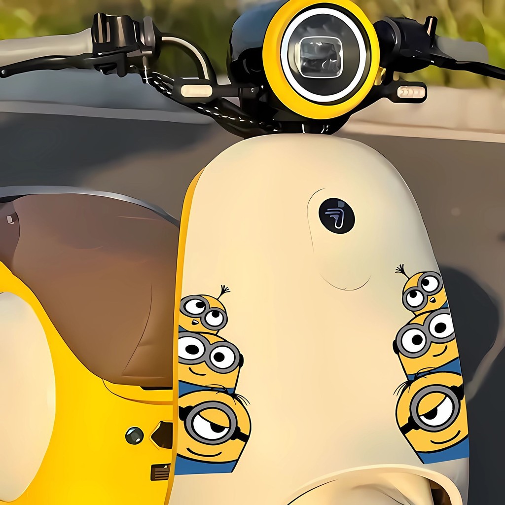 Little Yellow Man Car Sticker Cartoon Big Eye Cute Despicable Me ...