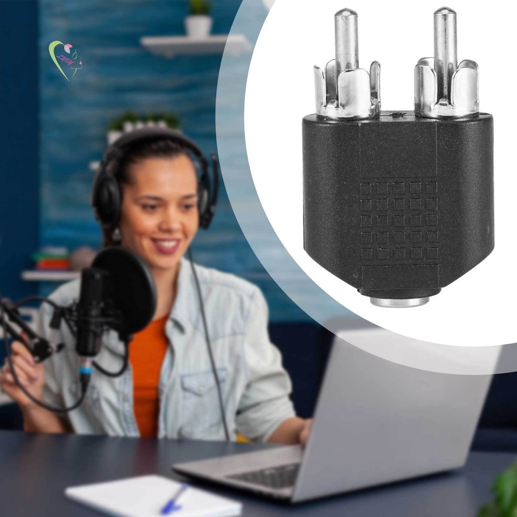 1 Female To 2 Male RCA-AV Audios Y Splitter Adapter Plug Premium Stereo ...