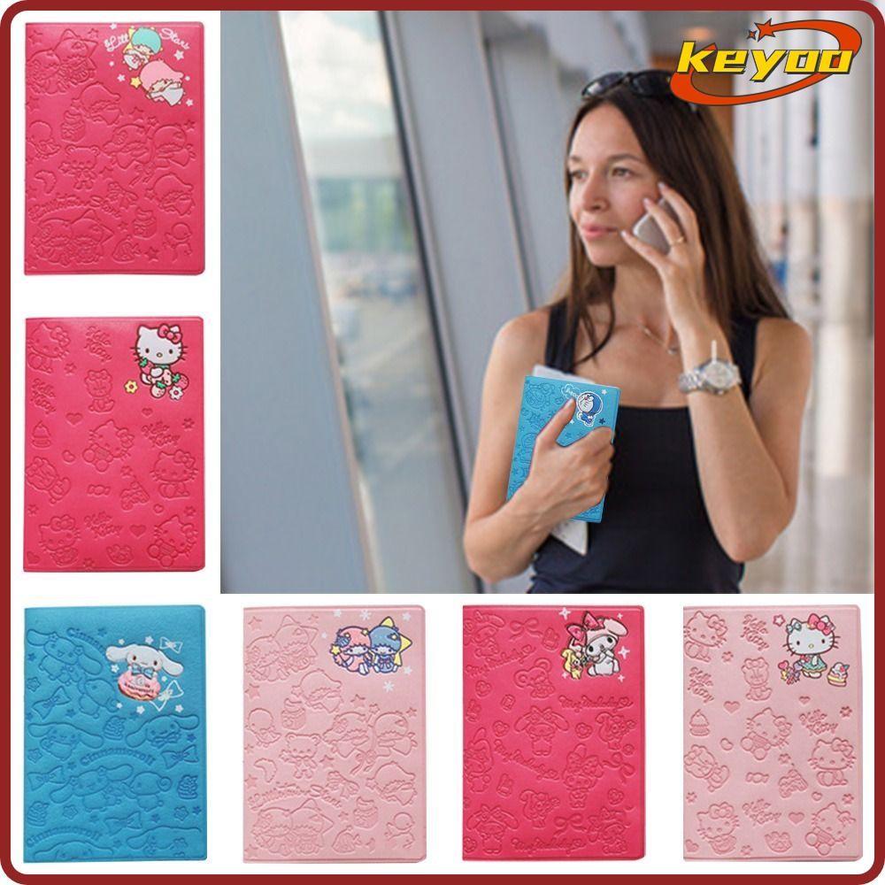 [KEYOO] ID Holder, Protection Sanrio Kuromi Cartoon Passport , Card Holder Multi-function PU ...