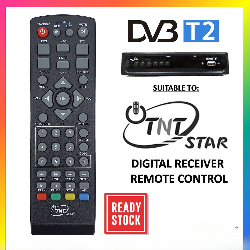 TNT DVB T2 DIGITAL RECIEVER REMOTE CONTROL REPLACEMENT (6098) | Shopee ...