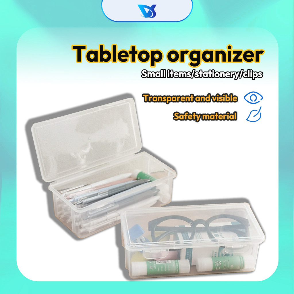 [C.O.D.] Desktop Small Object Storage Box Clear Plastic Storage Box ...