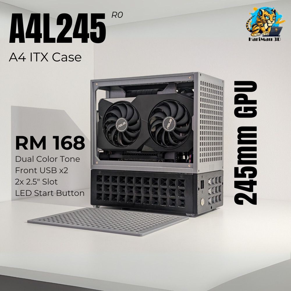 [ A4L245 ] ITX Case / Casing ( A4 / Ultra Passive Cooling / Dual Tone ...