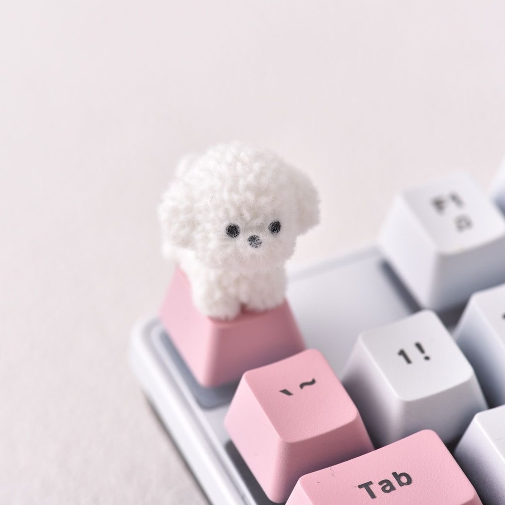 Plucked Teddy Dog Keycaps DIY Handmade Customized Cross Axis Mechanical ...